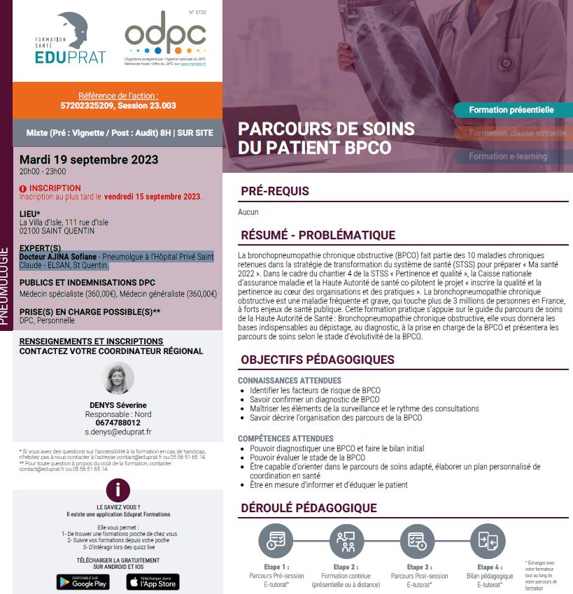 Une formation DPC sur le Parcours de soins du patient BPCO avec le Dr Ajina | Elsan